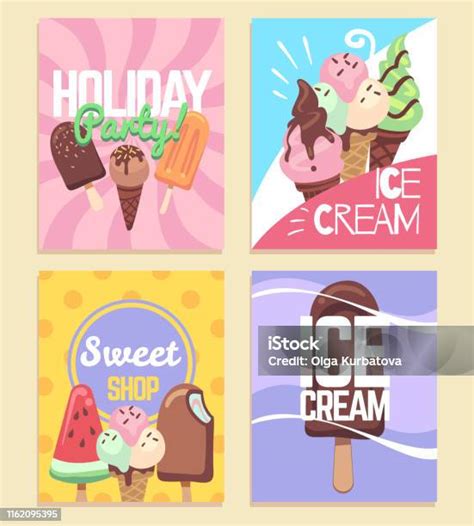 아이스크림 배너 여름 디저트 캐러멜 선데 와플 키즈 스위트 카페 메뉴 홀리데이 파티 전단지 벡터 판매 포스터 템플릿 0명에 대한