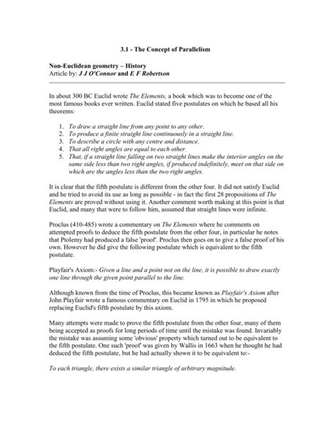 History Topic Non Euclidean Geometry