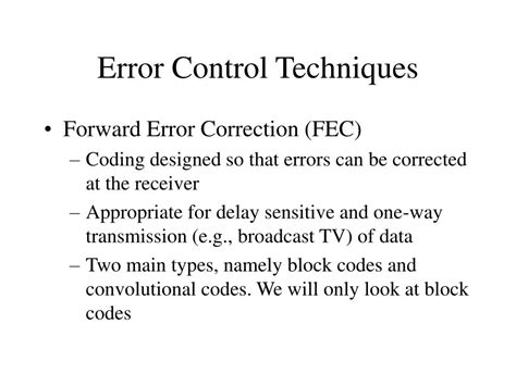 Ppt 3f4 Error Control Coding Powerpoint Presentation Free Download