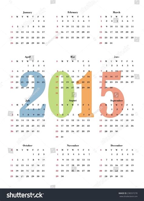 Classical Calendar On Light Background Stock Vector Royalty Free