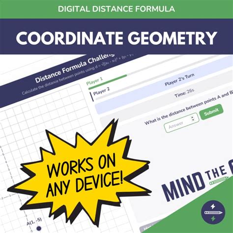 Distance Formula Interactive Game Coordinate Geometry Digital Math