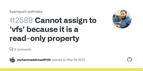 Cannot Assign To Vfs Because It Is A Read Only Property · Issue 2588 · Bpampuchpdfmake · Github
