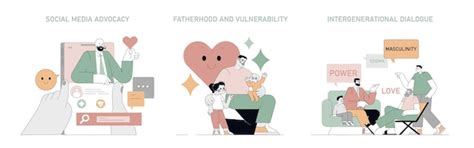 Premium Vector Male Vulnerability Concept Illustration Set Exploring