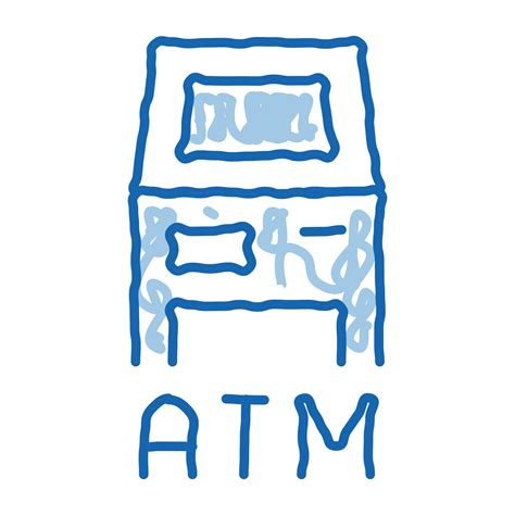 Atm Terminal Doodle Icon Hand Drawn Illustration 17792124 Vector Art At