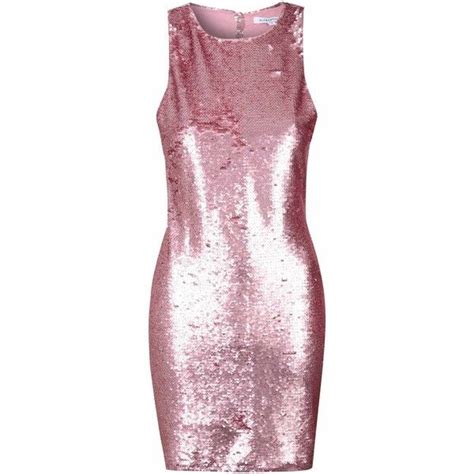 Pink Open Back Sequin Dress Sleeveless Cocktail Party Dress
