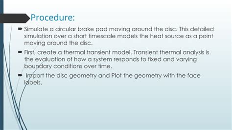 Thermal Analysis Of Disc Brake Using Matlabpptx