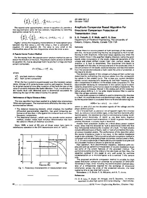 Pdf Amplitude Comparator Based Algorithm For Directional Comparison