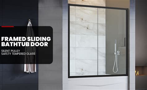 Bathtub Shower Glass Door 57 59 W60 H Single Sliding Shower Doors