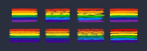 Premium Vector Set Of Grunge Rainbow Pride Lgbt Flags Different Flag