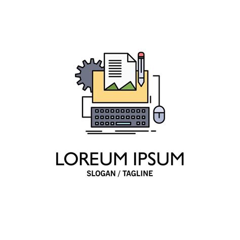 Type Writer Paper Computer Paper Keyboard Flat Color Icon Vector