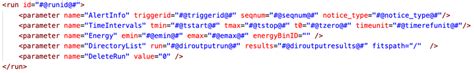 example of an xml template for the configuration of the analysis
