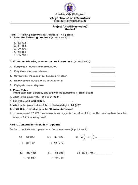 Grade 4 Project An Edited Pdf Mathematics