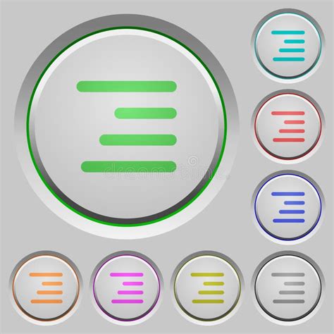 text align right push buttons stock vector illustration of truetype