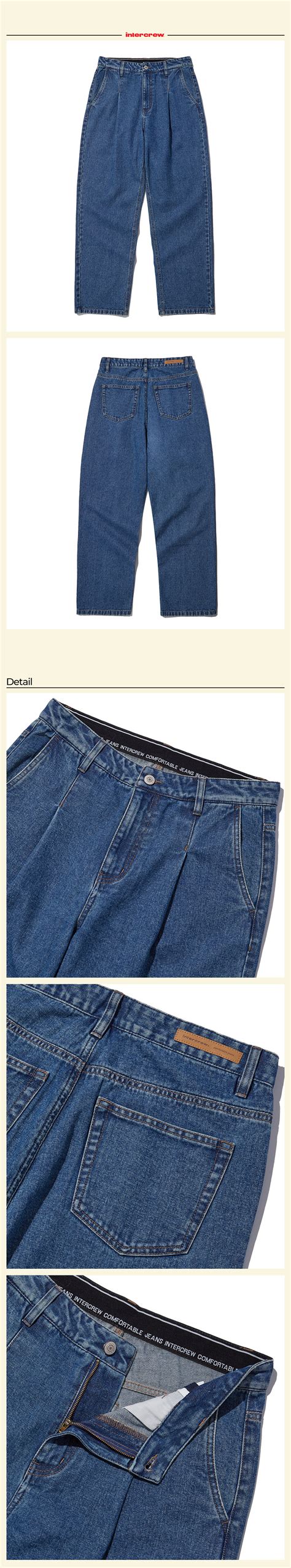 인터크루intercrew 미듐 인디고 인밴딩 세미와이드 벌룬 데님 블루 Itx5el05abl Gvg 스토어 전 세계직배송