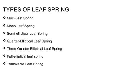Design Of Machine Elements Leaf Spring Design And Calculation Ppt
