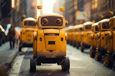 Premium Photo Hitech Autonomous Robots Efficiently Transporting