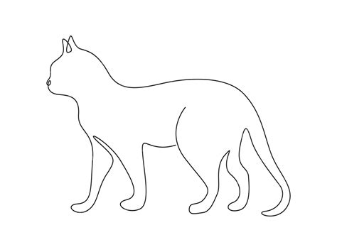 Premium Vector Continuous Single Line Drawing Of Cute Cat Vector Illustration Pro Vector