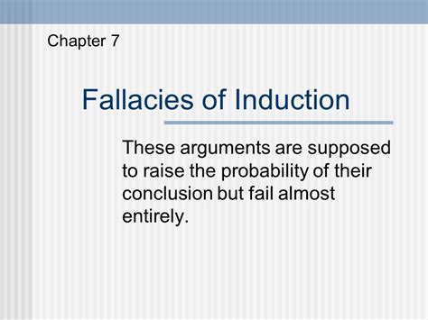 Induction Fallacy Examples