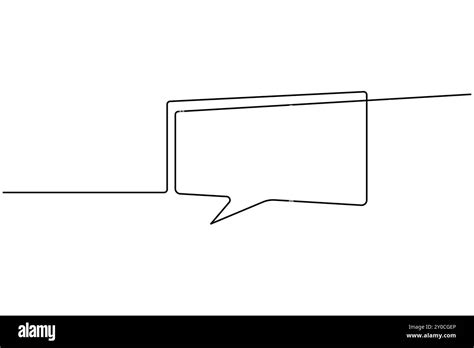 Speech Bubble Shape Continuous One Line Drawing Of Isolated Outline