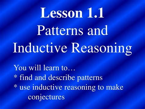 PPT Lesson 1 1 Patterns And Inductive Reasoning PowerPoint Presentation ID 6716613