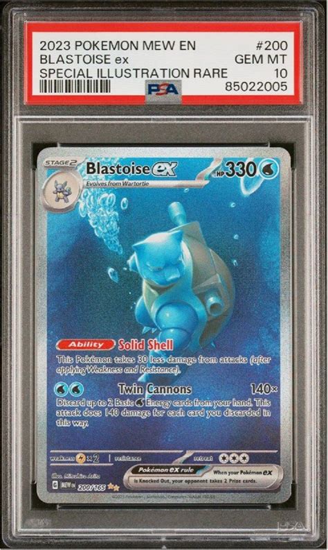 Psa 10 Blastoise Ex Sir 200 2023 Pokemon Sv 151 Hobbies And Toys