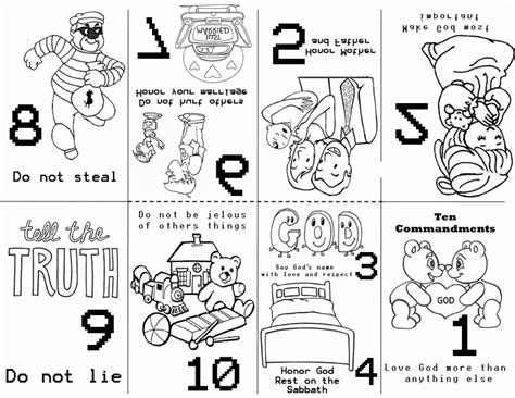 Ten Commandments Coloring Page Free