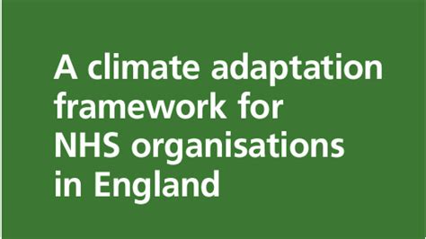 A Climate Adaptation Framework For Nhs Organisations In England