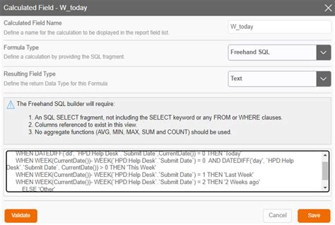 Remedy Smart Reporting How Create Week Age Calculation Knowledge
