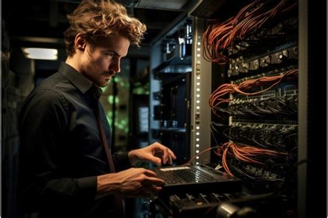 Innovative Man Data Center Server Generate Ai