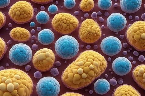 Premium Photo Yellow Human Adipose Tissue Cells Under A Microscope Fat Cells Cholesterol Close