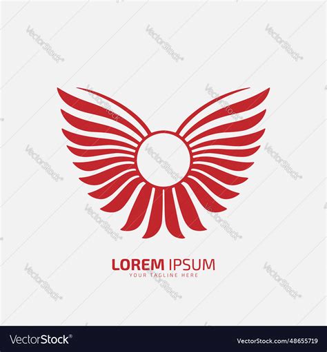 Wing Logo Design Template Abstract Emblem Vector Image