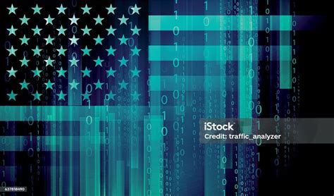 American Flag Binary Background Stock Illustration Download Image Now