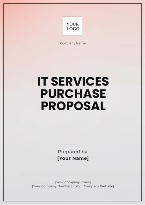 Free It Services Purchase Proposal Template To Edit Online