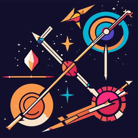 Premium Vector Celestial Sketch Artistry Arrow Ensemble Unveiled
