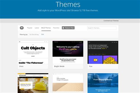 Wordpress Themes Directory Adds Block Themes To Filter Menu Wp Tavern