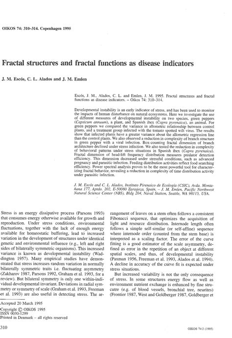Pdf Fractal Structures And Fractal Functions As Disease Indicators