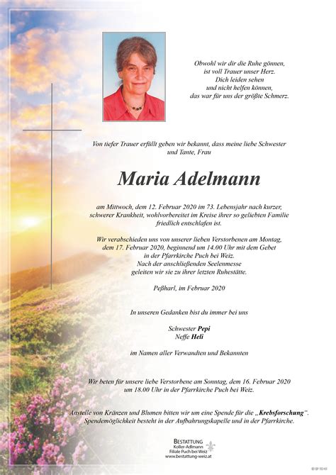 Maria Adelmann Bestattung Koller Adlmann