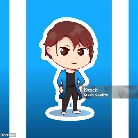 귀여운 그림 꼬마 애니메이션 만화 소년 서 행복 한 얼굴 웹 스티커 아이콘 마스코트 로고 감정 표현 귀여운에 대한 스톡 벡터 아트 및 기타 이미지 Istock