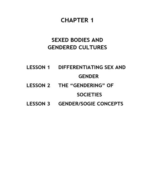 Lesson 1 Differentiating Sex And Gender Pdf Gender Gender Studies