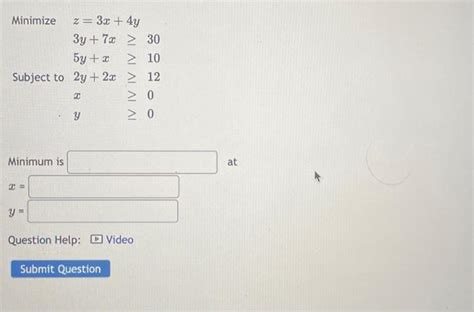 Solved Minimize Minimize Subject To Chegg Com