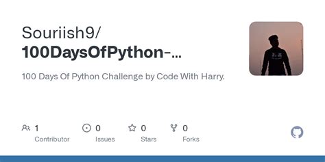 Github Souriish9100daysofpython Codewithharry 100 Days Of Python