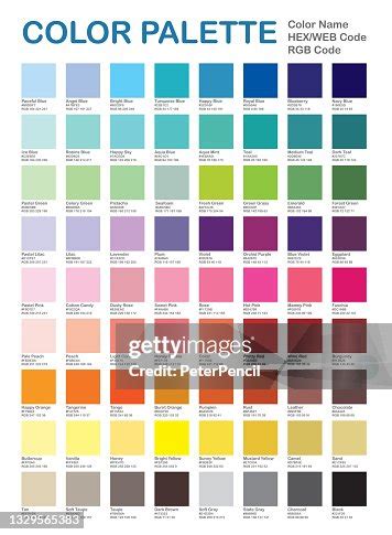 Color Palette Popular Colors Color Chart Patterns And Names Rgb Hex