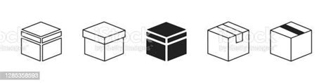 라인 박스 아이콘 컬렉션입니다 벡터 상자 기호 집합입니다 개체 그룹에 대한 스톡 벡터 아트 및 기타 이미지 개체 그룹 그래픽 사용자 인터페이스 날씬한 Istock