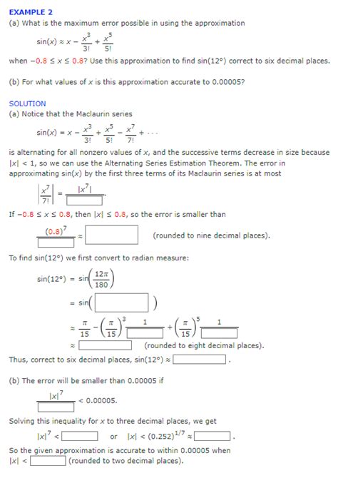 Example 2 A What Is The Maximum Error Possible In Using The