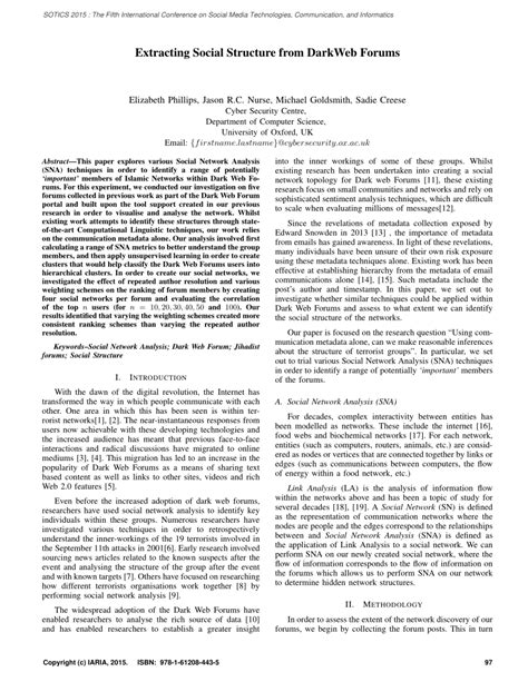 Pdf Extracting Social Structure From Darkweb Forums