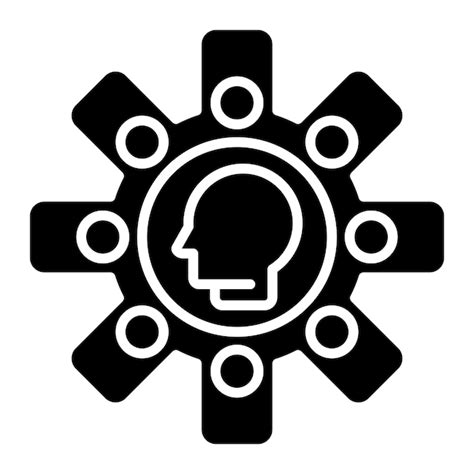 premium vector human machine interface glyph solid black illustration