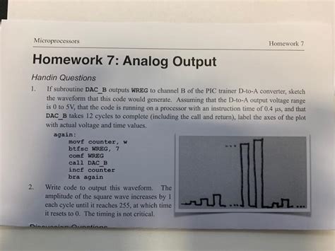 Microprocessors Homework 7 Homework 7 Analog Output