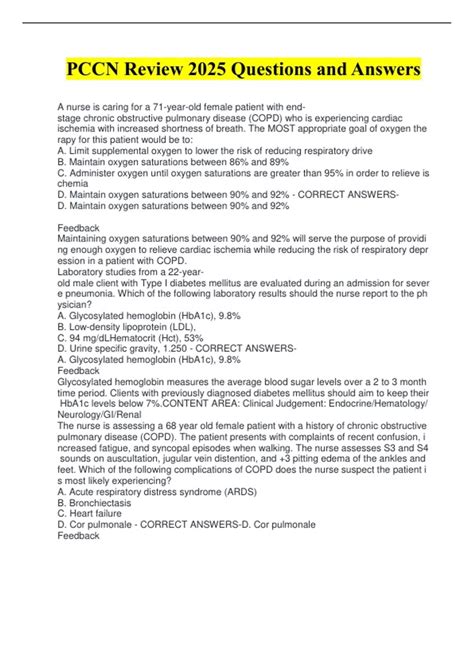 pccn review 2025 questions and answers aacn pccn certification
