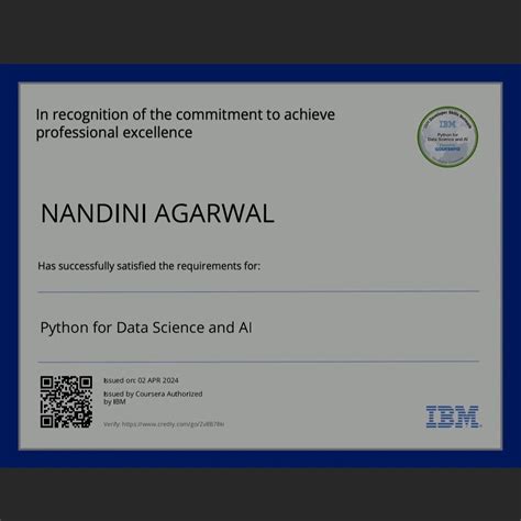 Nandini Agarwal On Linkedin I Am Pleased To Share My Certification In Python For Data Science