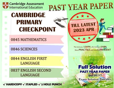 [all] Cambridge Primary Checkpoint Year 6 Science Mathematics English English Second